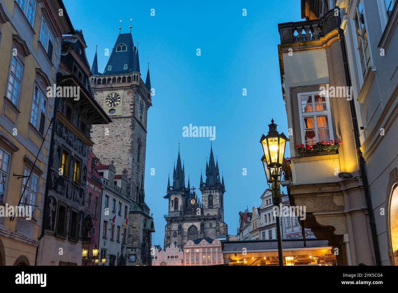 Medieval buildings in the city of Prague, a World Heritage Site in the ...