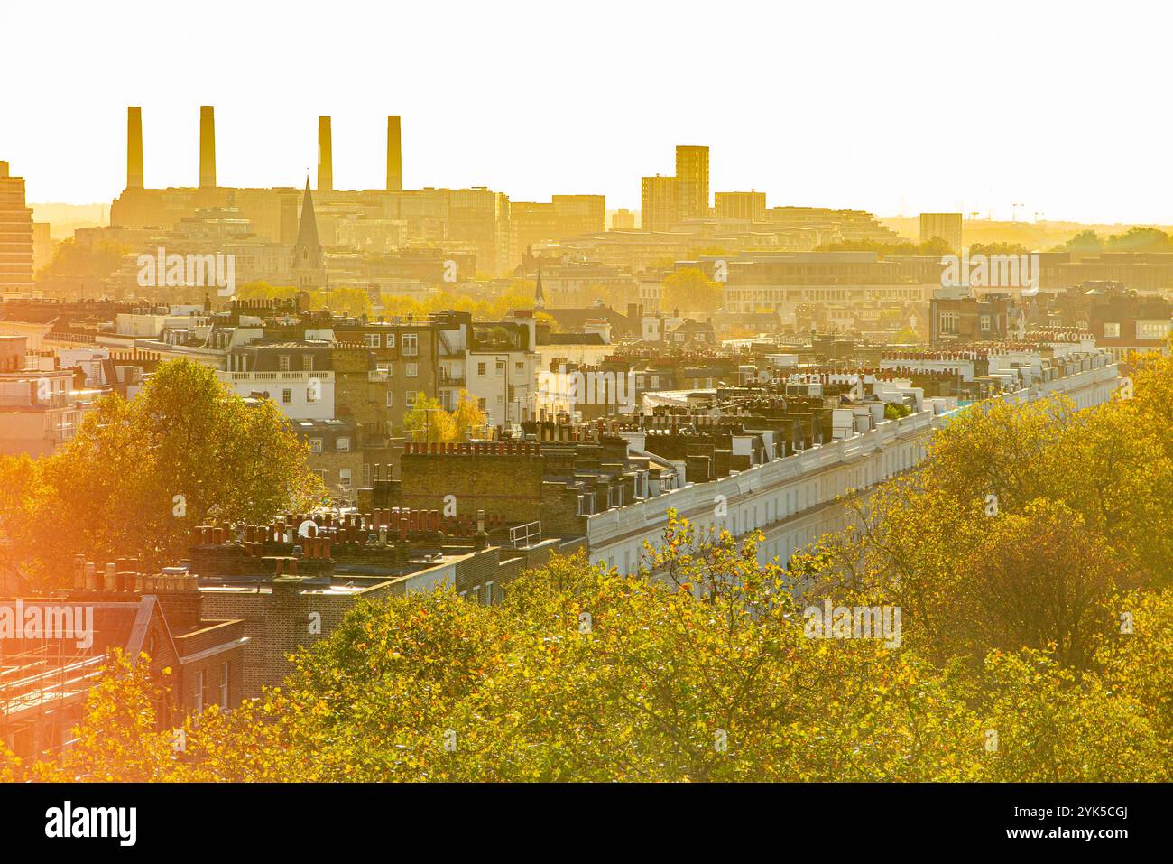 A view over the residential houses and parks of Chelsea towards ...