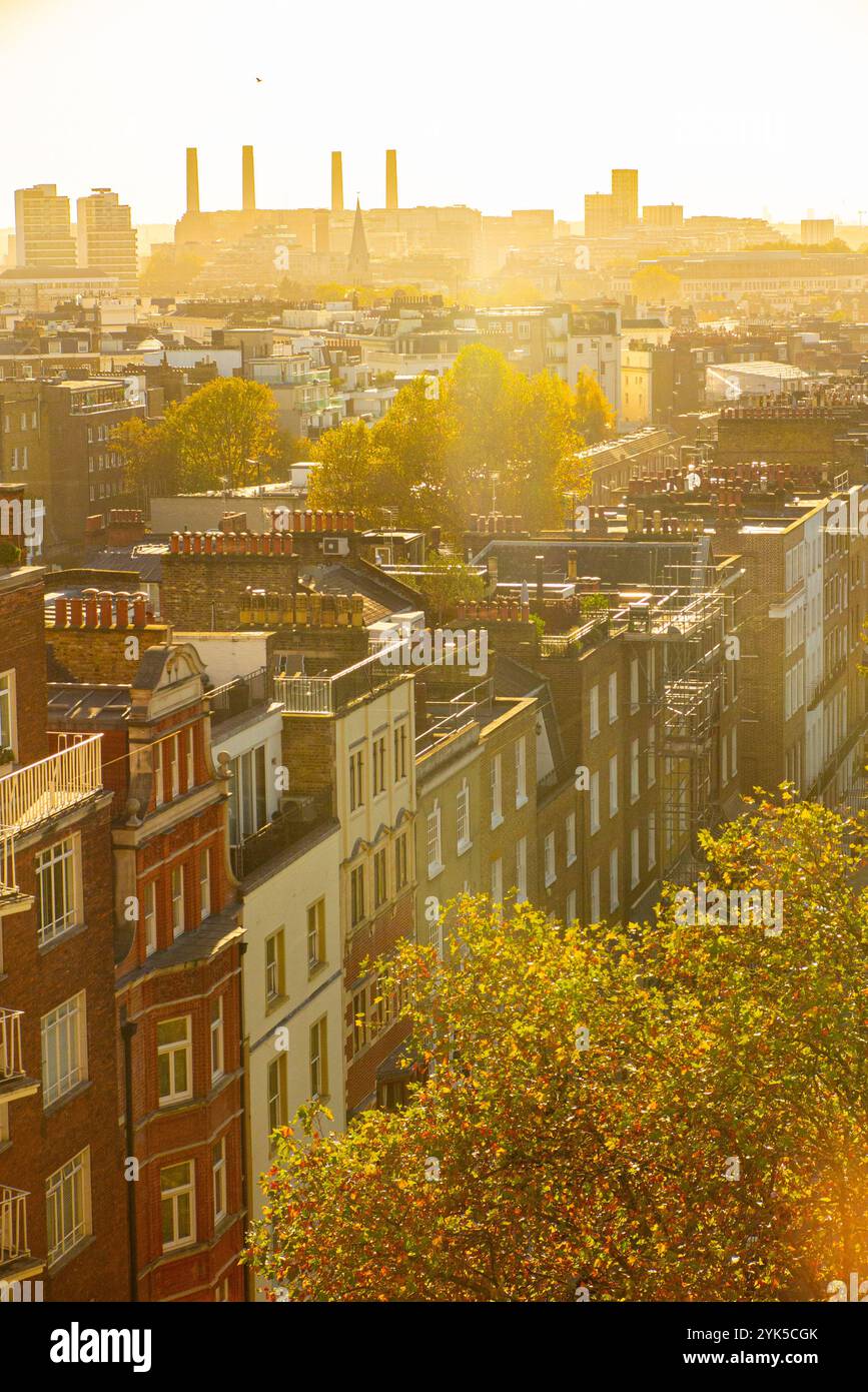 A view over the residential houses and parks of Chelsea towards ...