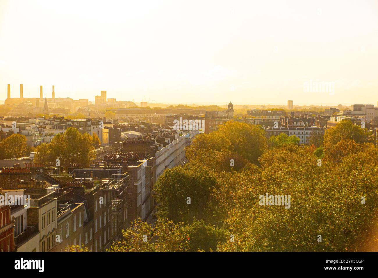 A view over the residential houses and parks of Chelsea towards ...
