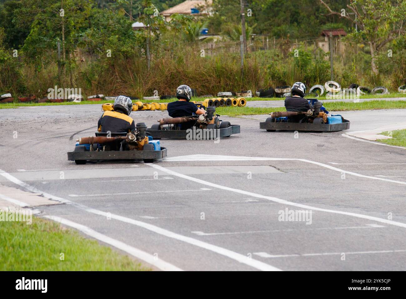 drivers on a go-kart track in Rio de Janeiro, Brazil Stock Photo - Alamy