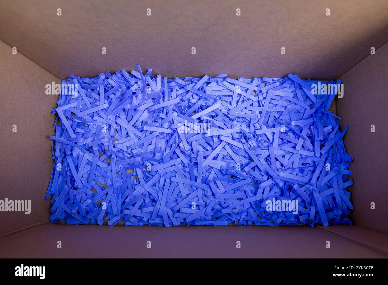 Inside View of a Cardboard Box with Purple Paper Strips – Creative ...