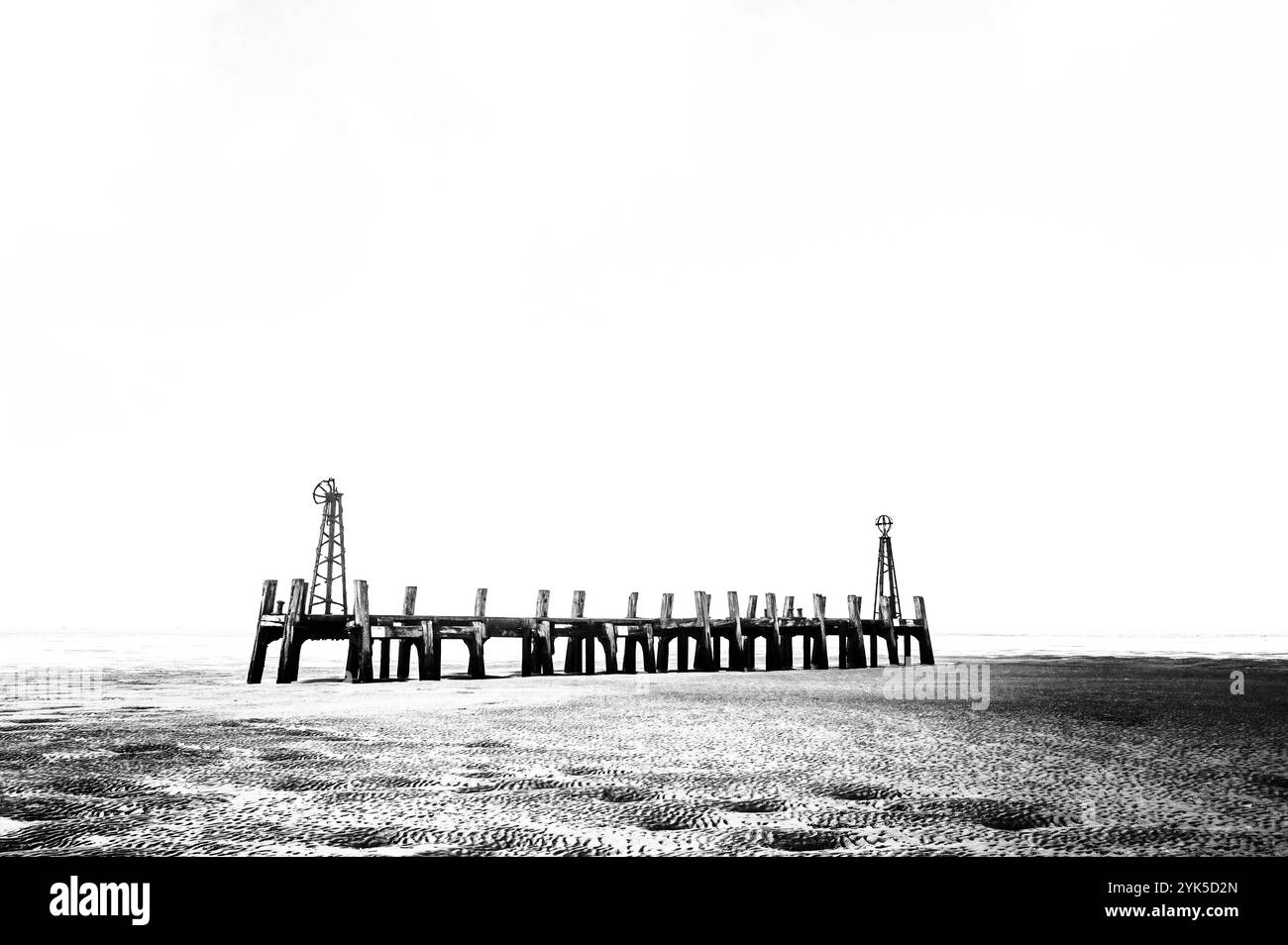 Pier in sea st Black and White Stock Photos & Images - Alamy