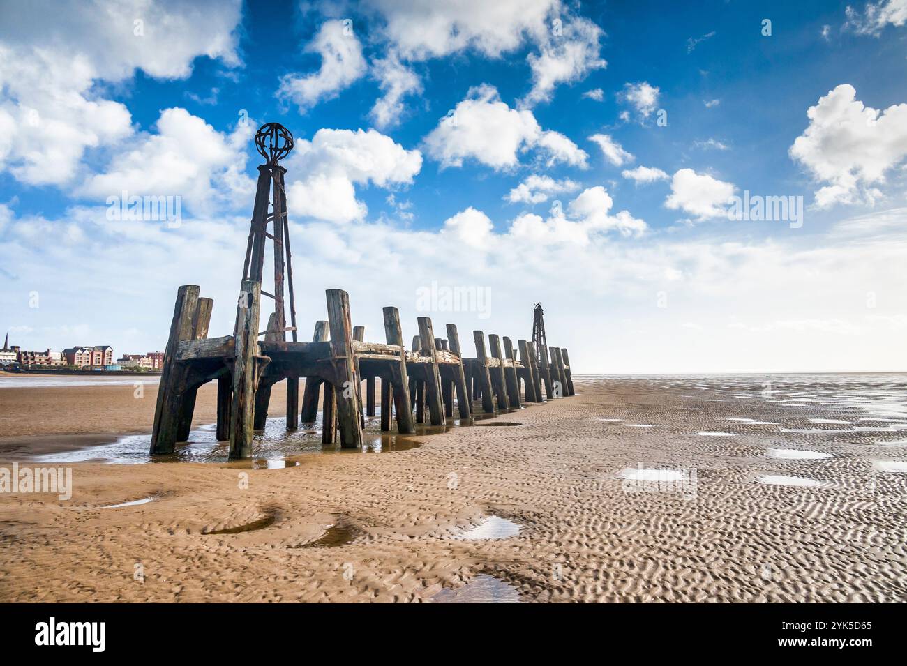 The image is of abandoned jetty at the end of St Annes Pier at the ...
