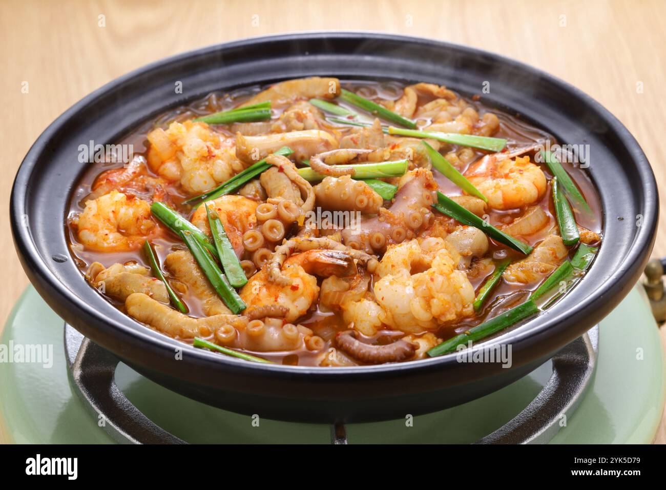 Nak-Gop-Sae is a spicy soup with octopus, beef small intestine, and ...