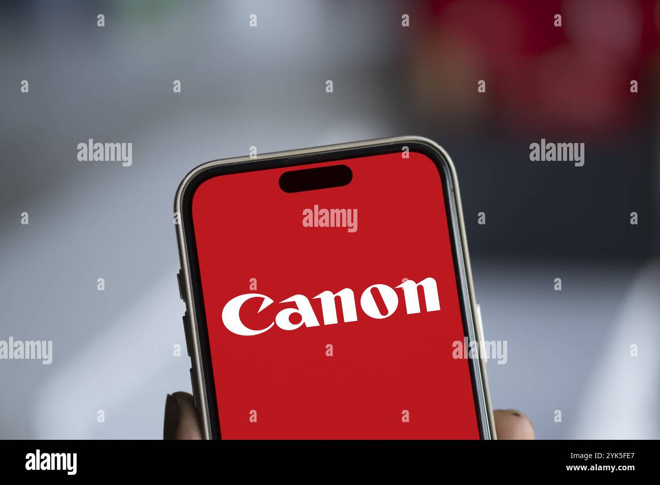 Canon logo is displayed on smartphone.Canon Inc is a Japanese ...
