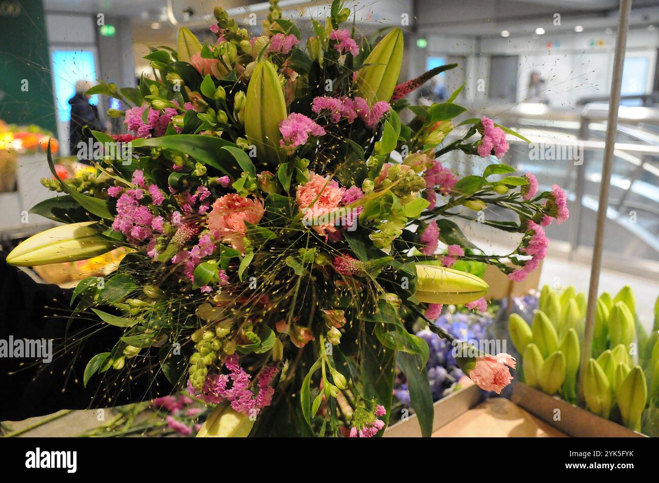 Copenhagen/ Denmark/17 Nov. 2024/ Flower vendor display flower ...