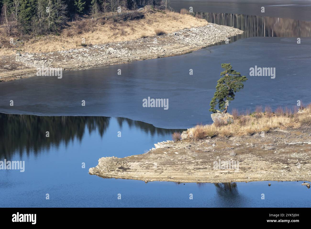 Dry environment, water loss in the dam. Water dam Vir as a reservoir of ...