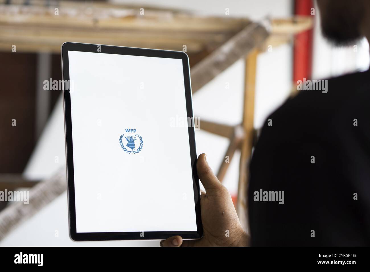 World Food Programme (WFP) logo is displayed on iPad Stock Photo - Alamy