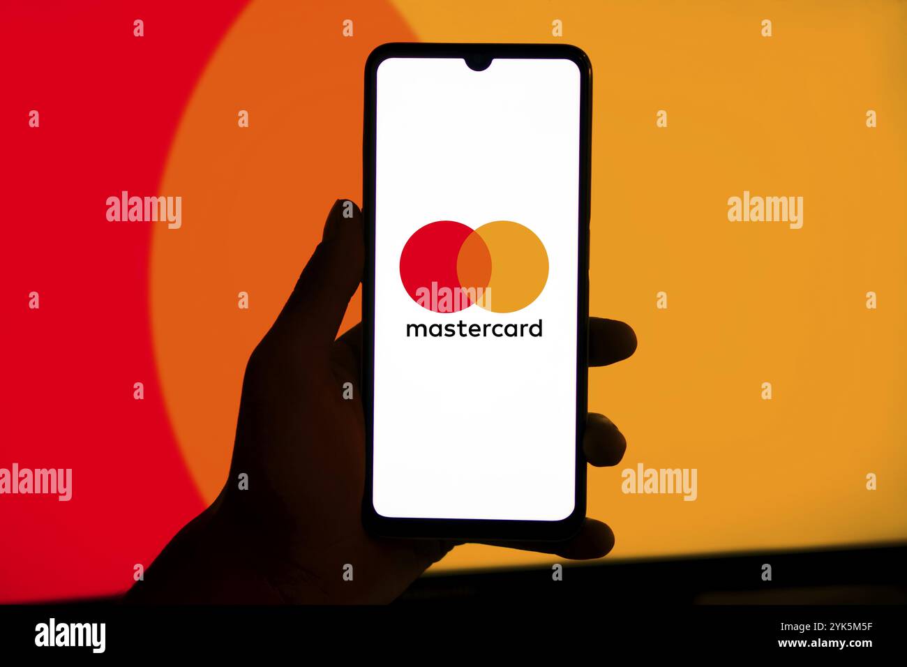 Smart phone with the Mastercard logo that is a brand of credit and ...