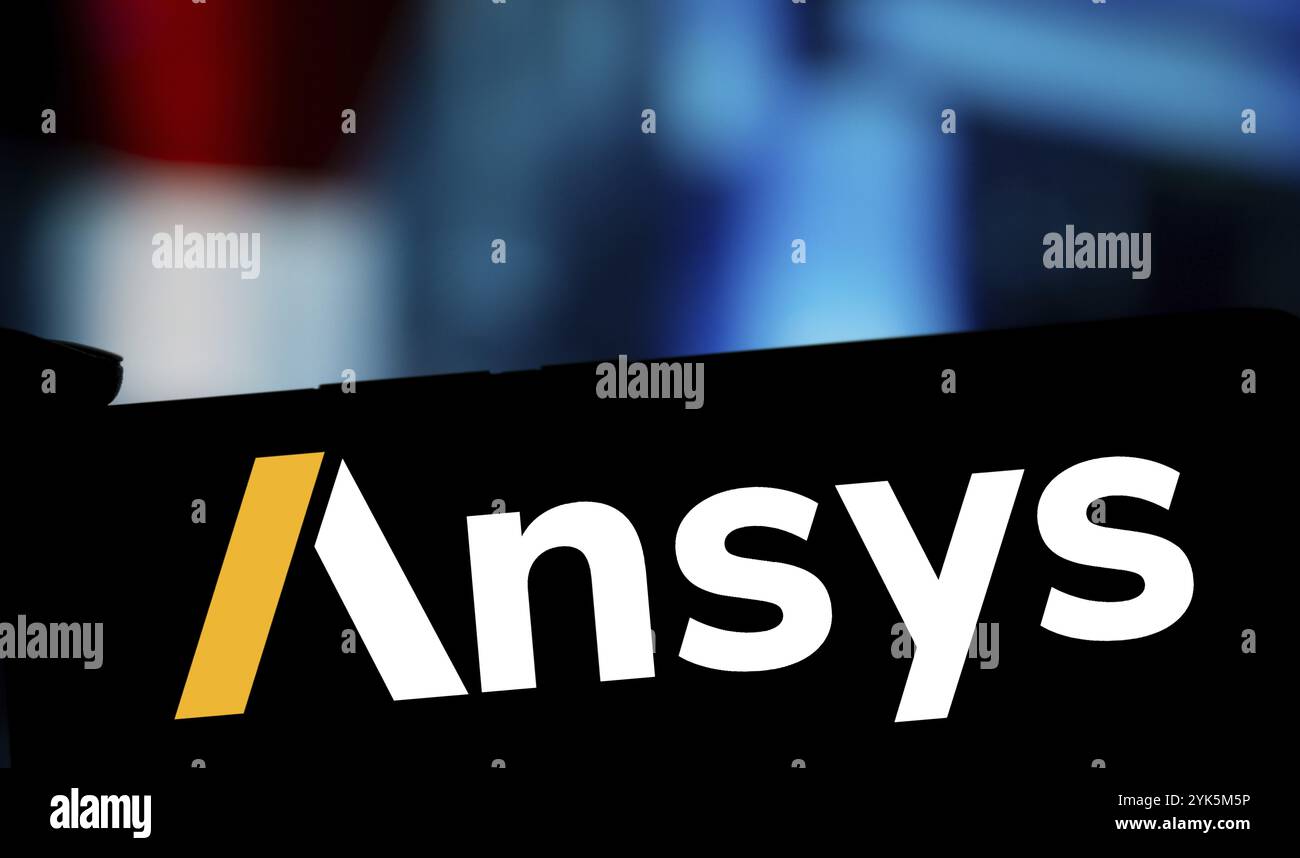 Ansys logo is displayed on smartphone. Ansys Inc is an american ...