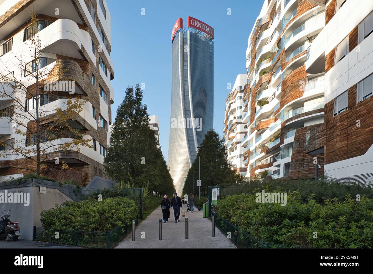 Generali building tower in Citylife , Milano, Italy. View from the ...