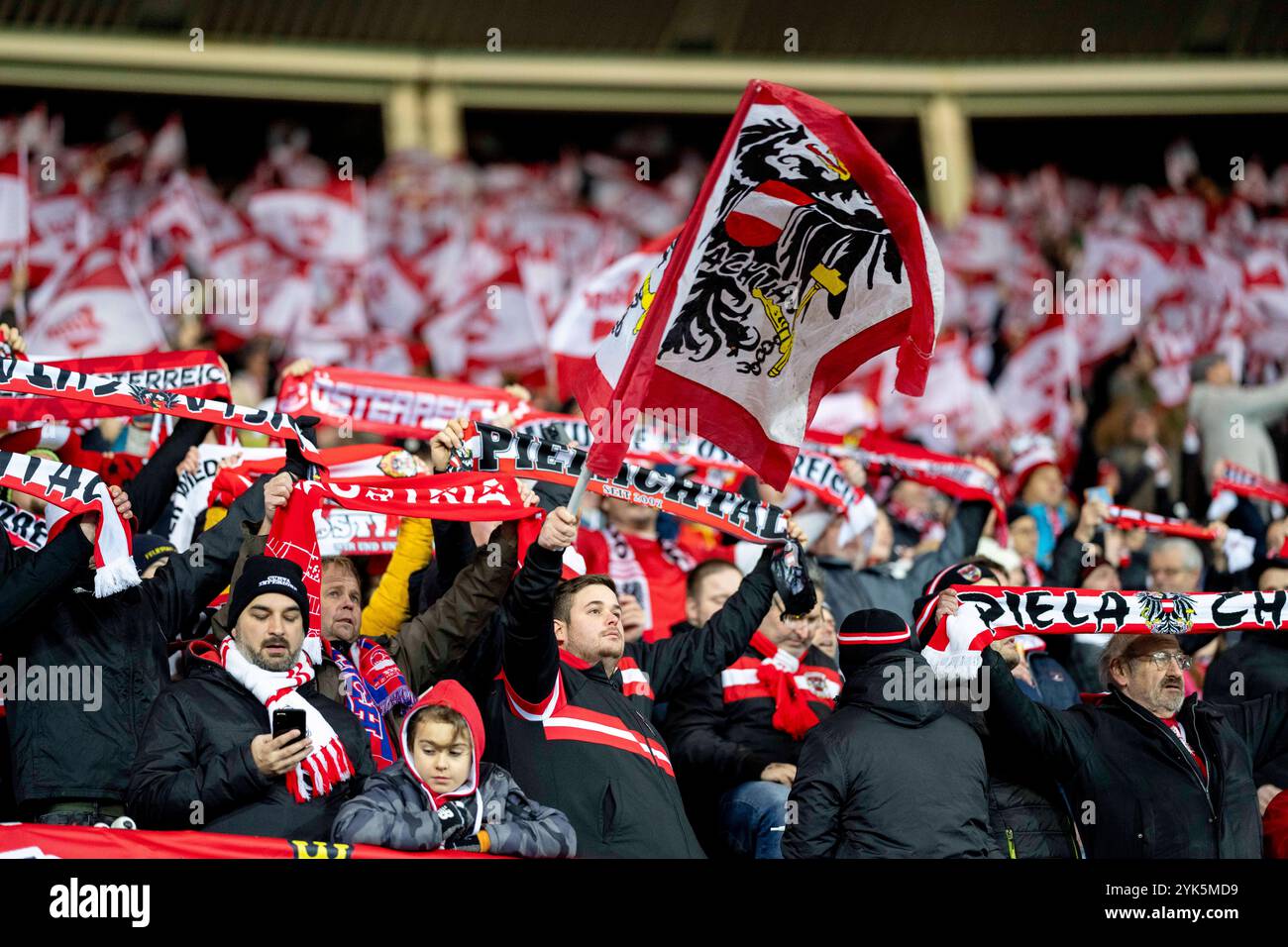 Austrian fans seen celebrating before kickoff at Austria - Slovenia ...