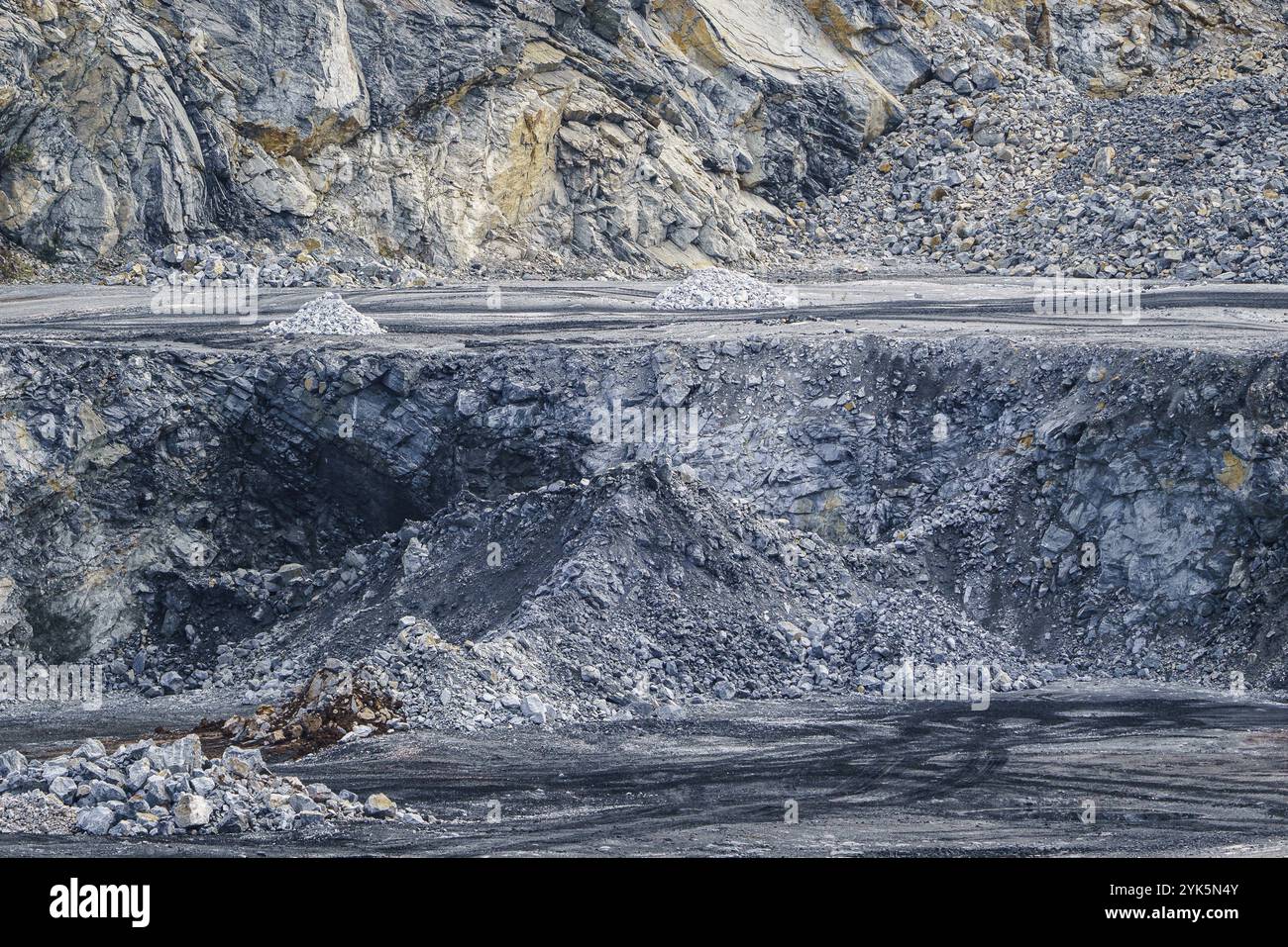 Opencast mining quarry. Limestone mining for cement production Stock ...