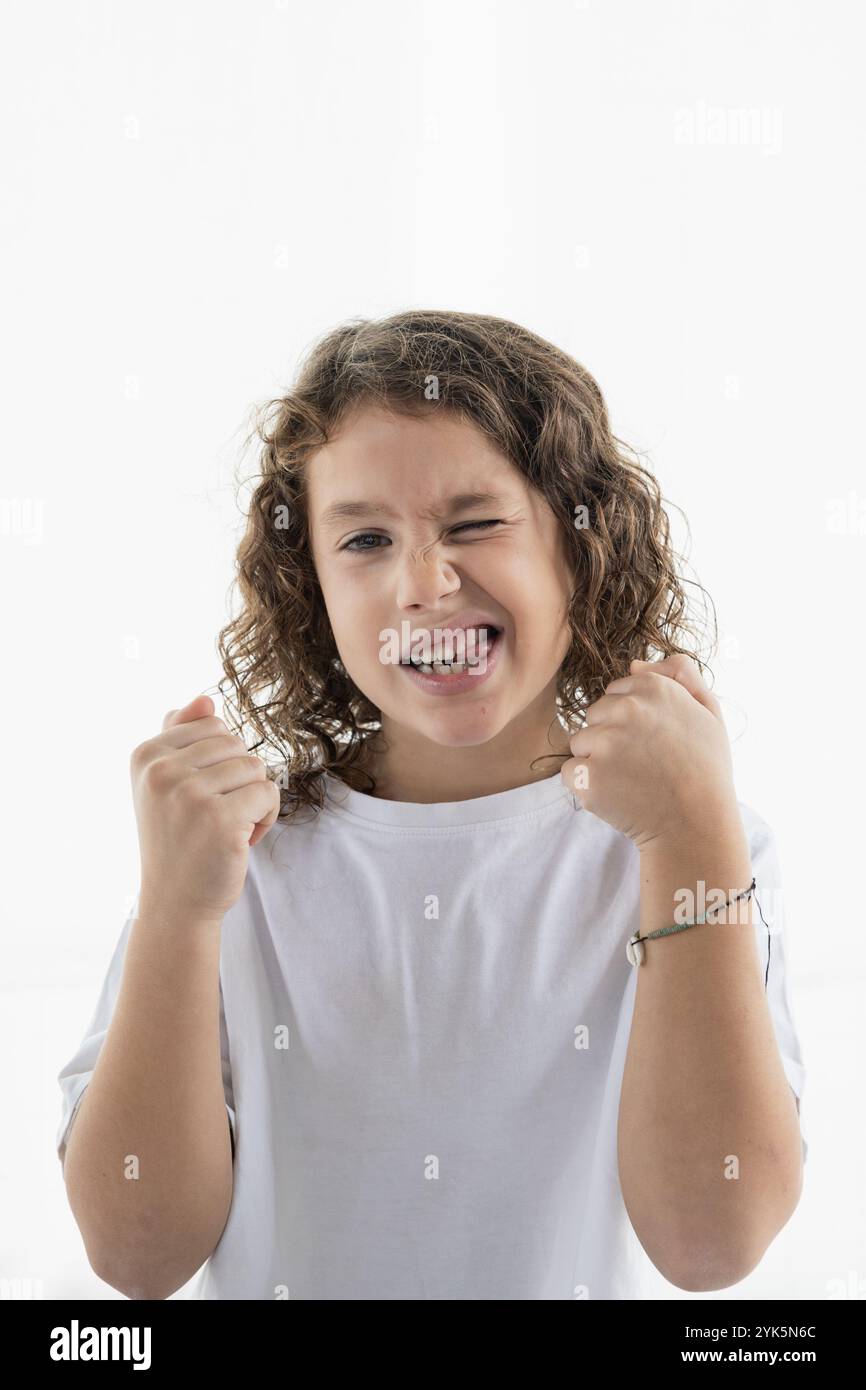 Strong powerful girl showing hi-res stock photography and images - Alamy