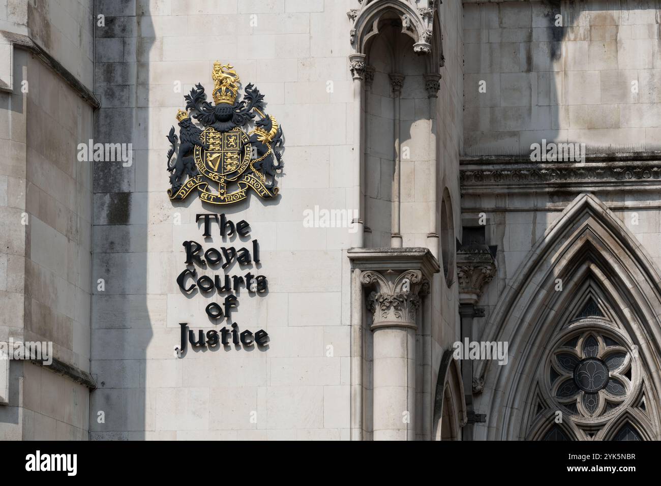 Closeup of the wording and coat of arms / logo on the side of the Royal ...