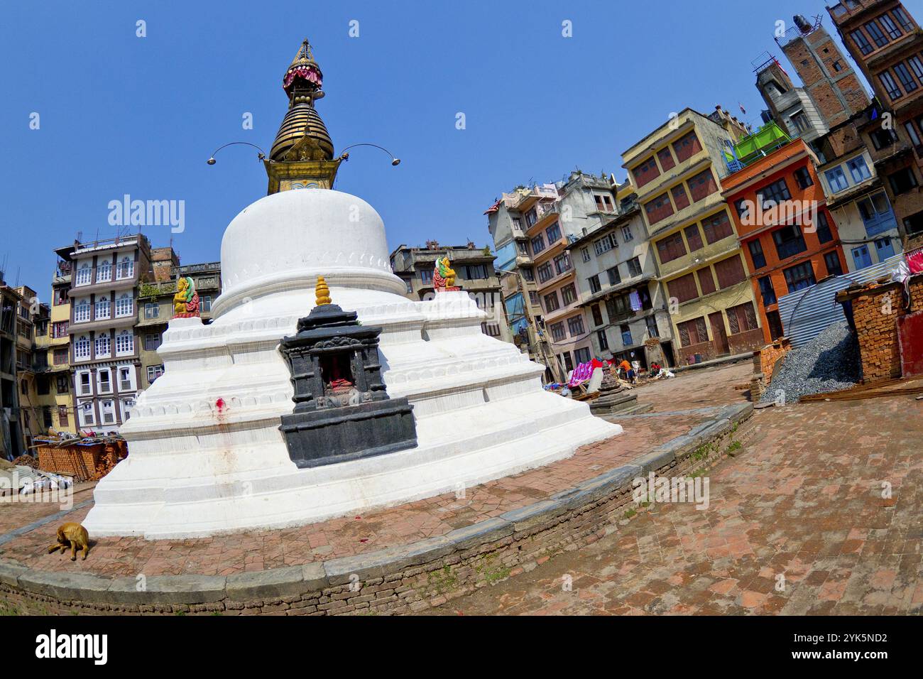 Buddhist Stupa, Thamel Tourist Area, Kathmandu, Nepal, Asia Stock Photo ...