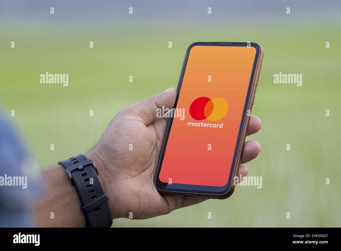 Smart phone with the Mastercard logo that is a brand of credit and ...