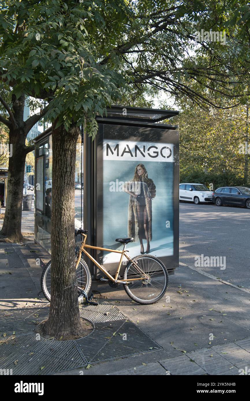 Mango advertsing billboard in urban area Milano, Italy, November 2024 Stock Photo - Alamy