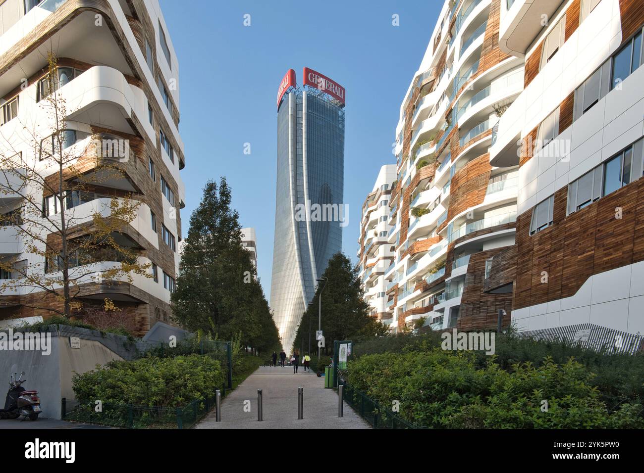 Generali building tower in Citylife , Milano, Italy. View from the ...