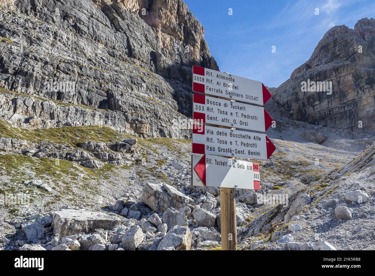 Trekking direction indicators. Tourist paths directions and travel time ...