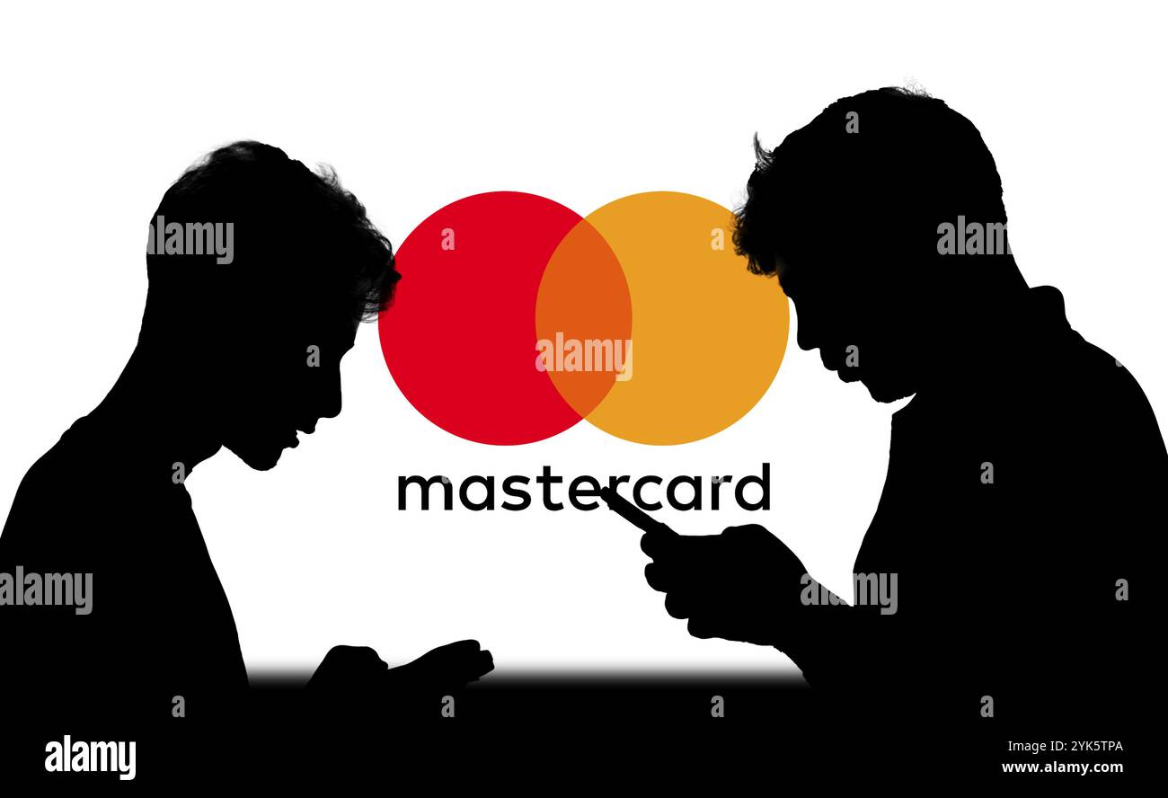 Smart phone with the Mastercard logo that is a brand of credit and ...