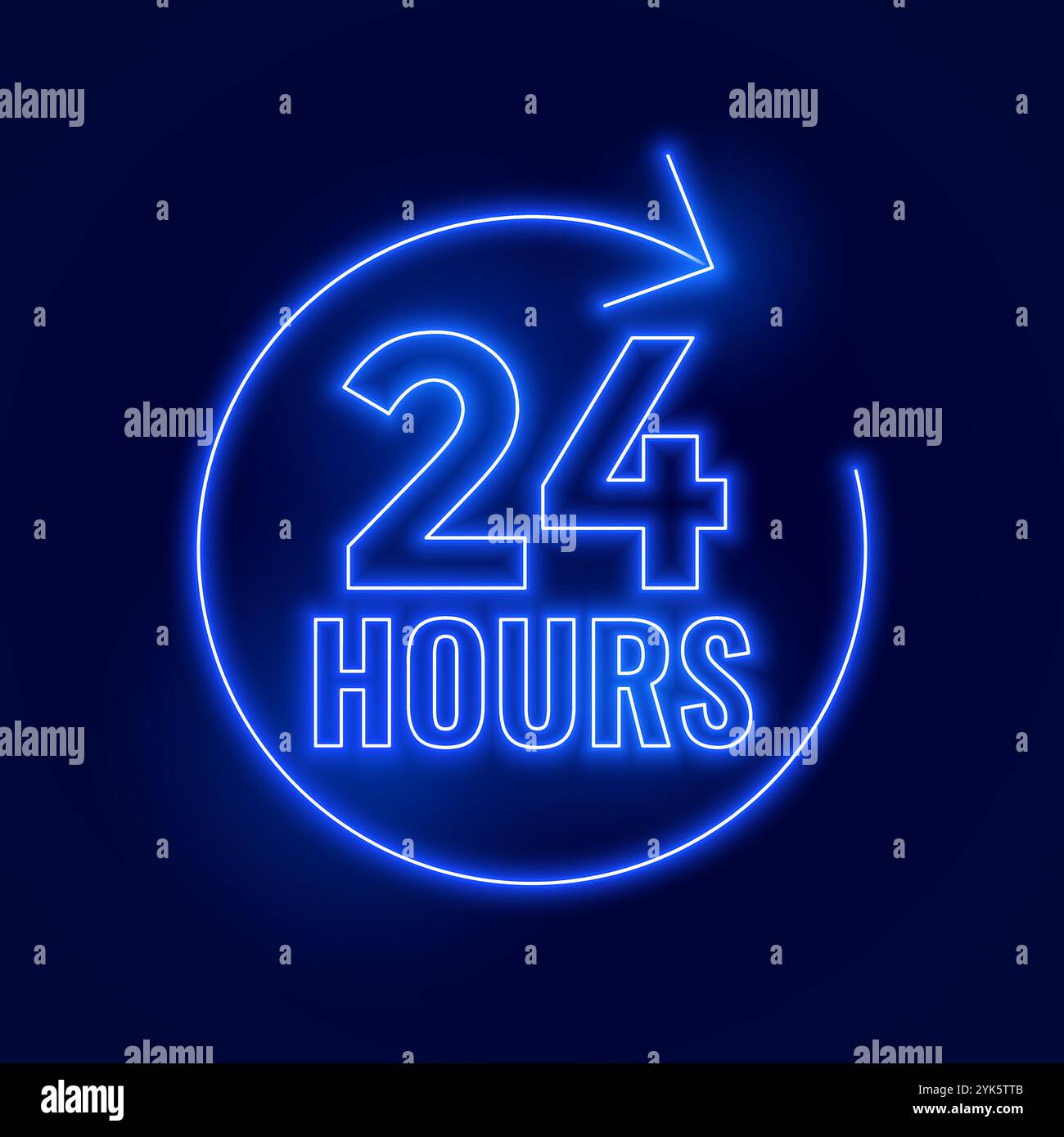 Open 24 hour neon sign Stock Vector Images - Alamy