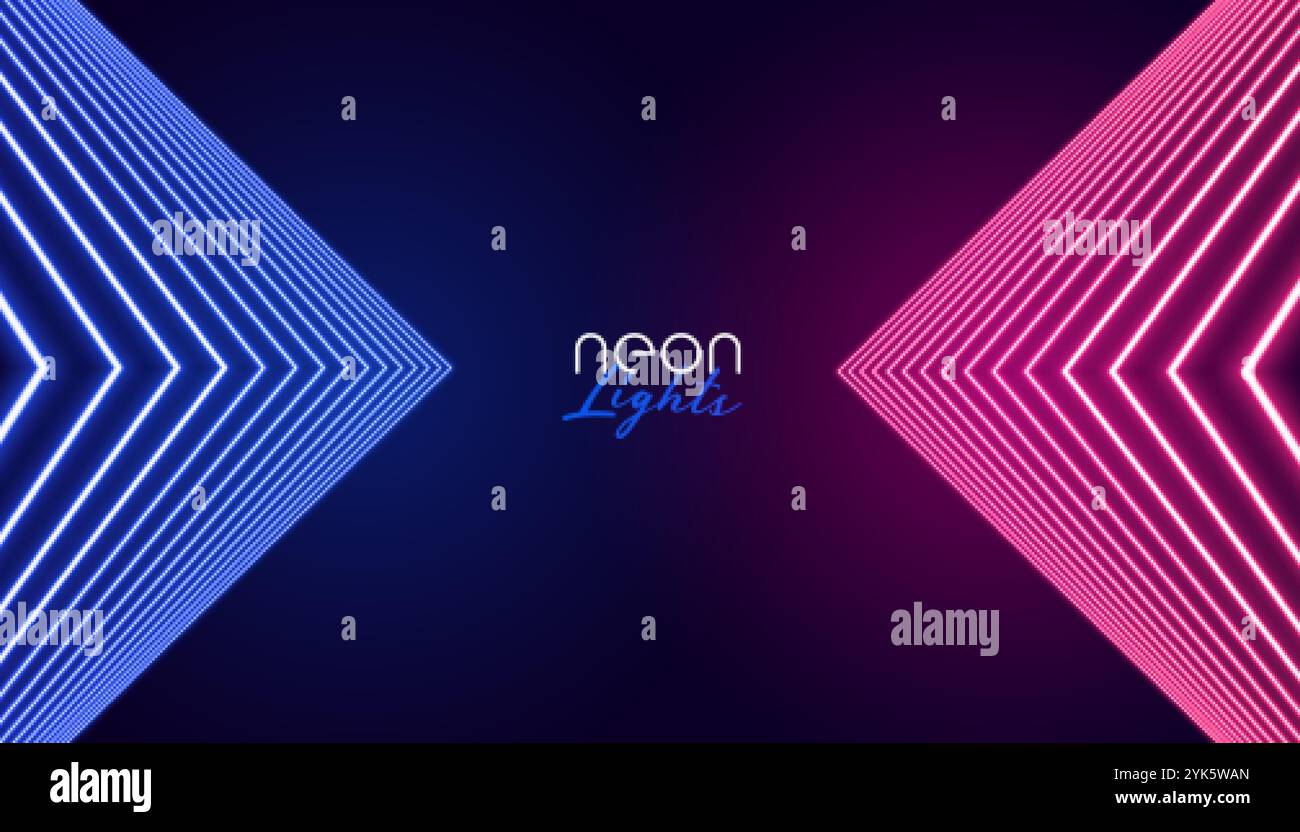 Blue pink neon lights abstract Stock Vector Images - Alamy