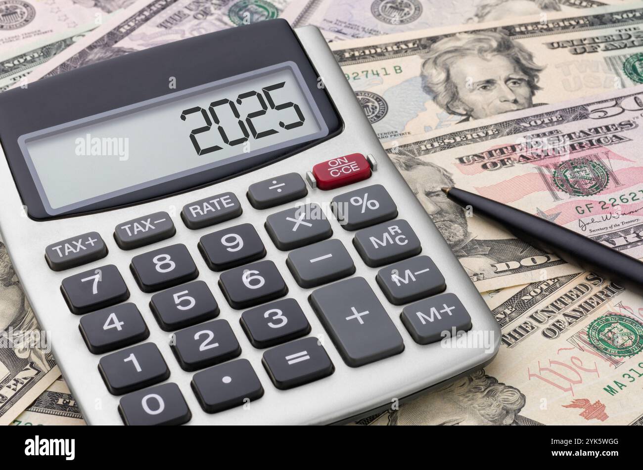 Calculator with money - 2025 Stock Photo - Alamy
