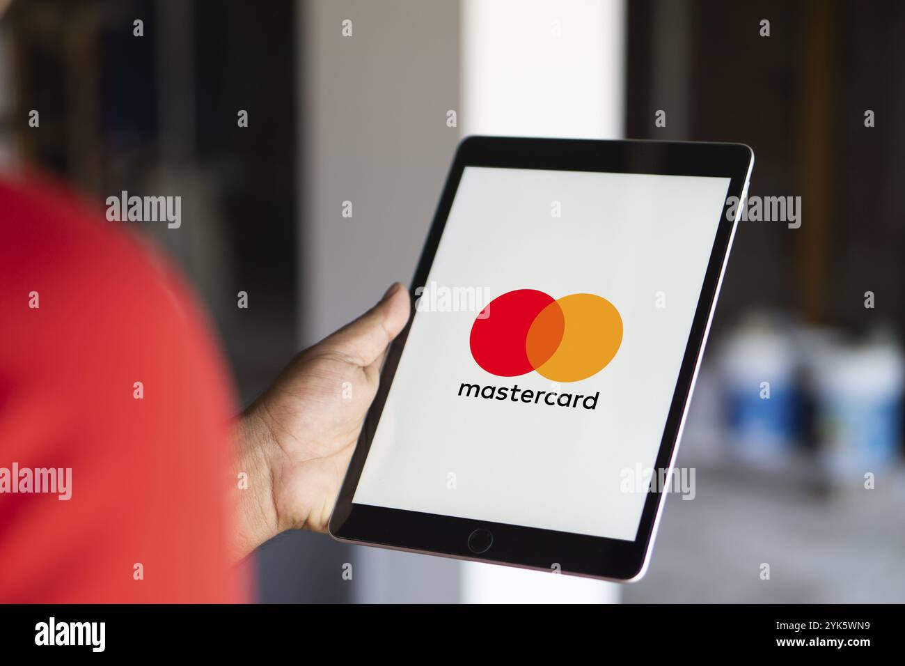 Smart phone with the Mastercard logo that is a brand of credit and ...