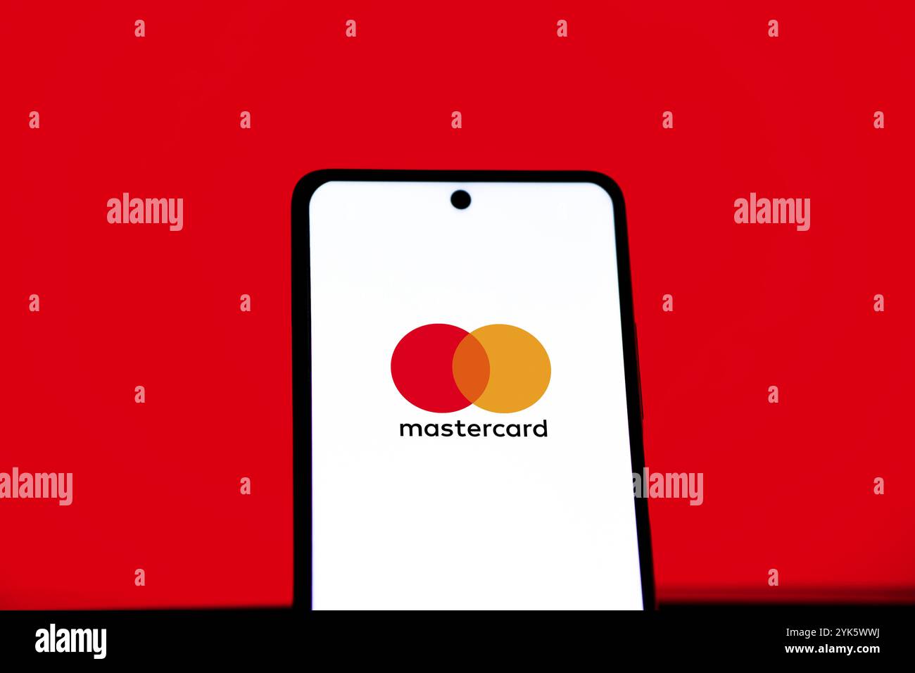Smart phone with the Mastercard logo that is a brand of credit and ...