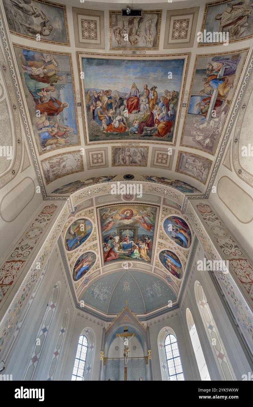 Vaulted ceiling with frescoes, St. Blasius Catholic Parish Church in ...