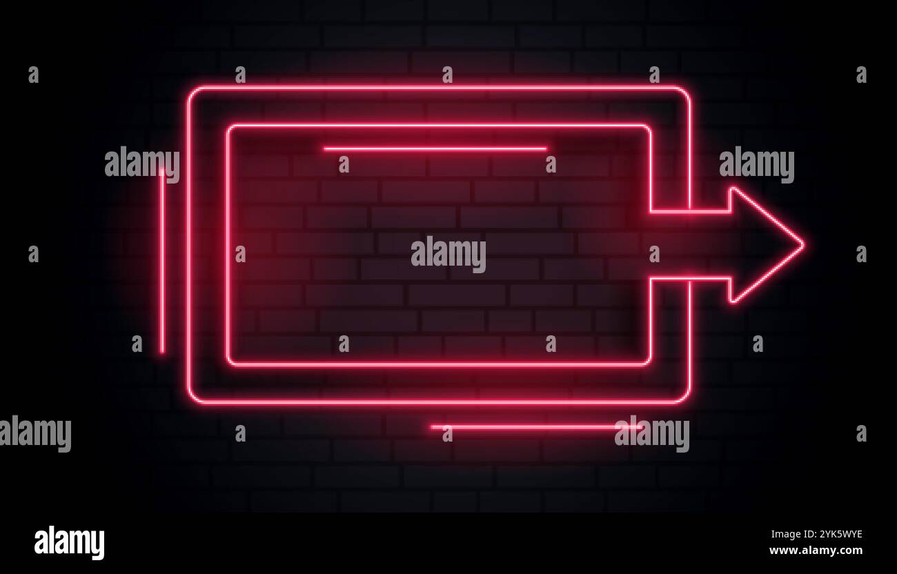 blank neon arrow light frame Stock Vector Image & Art - Alamy