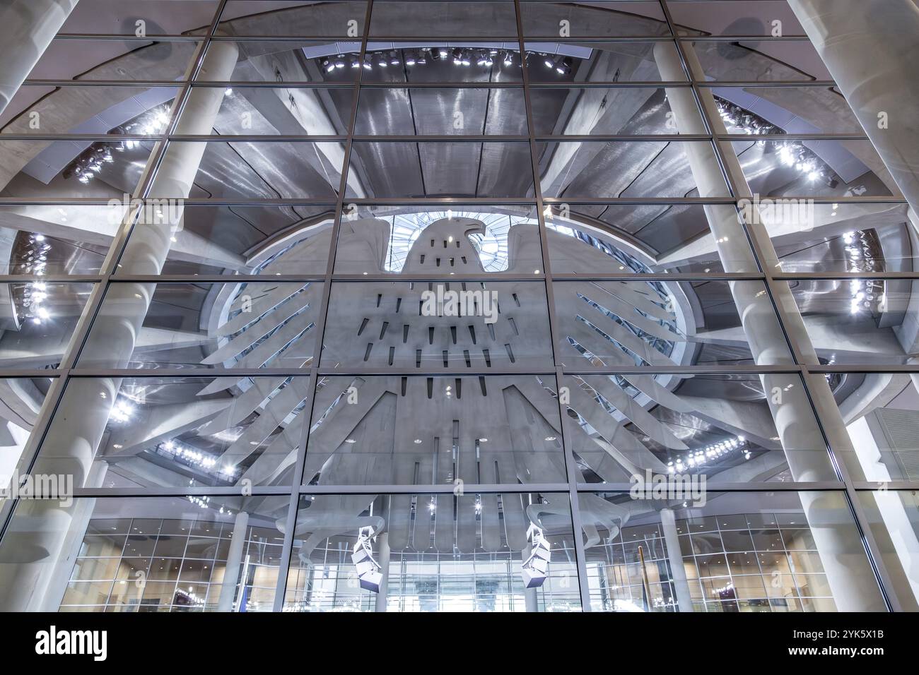 Federal Eagle in the Reichstag, Berlin, Germany, Modern glass facade ...