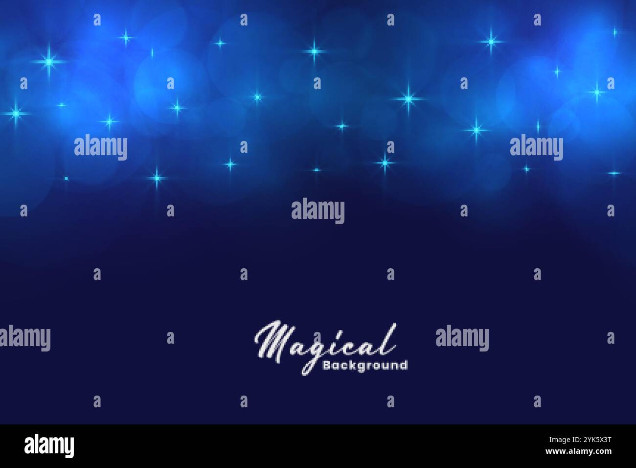 beautiful blue magical stars and bokeh lights background Stock Vector ...