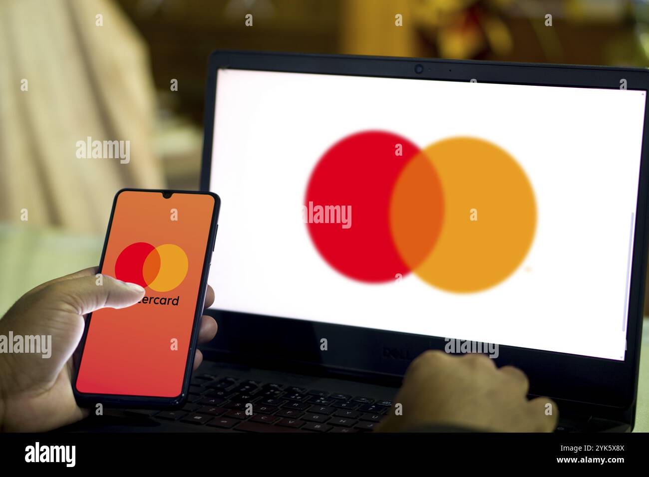 Smart phone with the Mastercard logo that is a brand of credit and ...