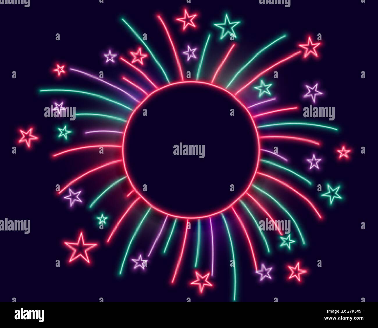 fireworks neon lights frame with text space Stock Vector Image & Art ...