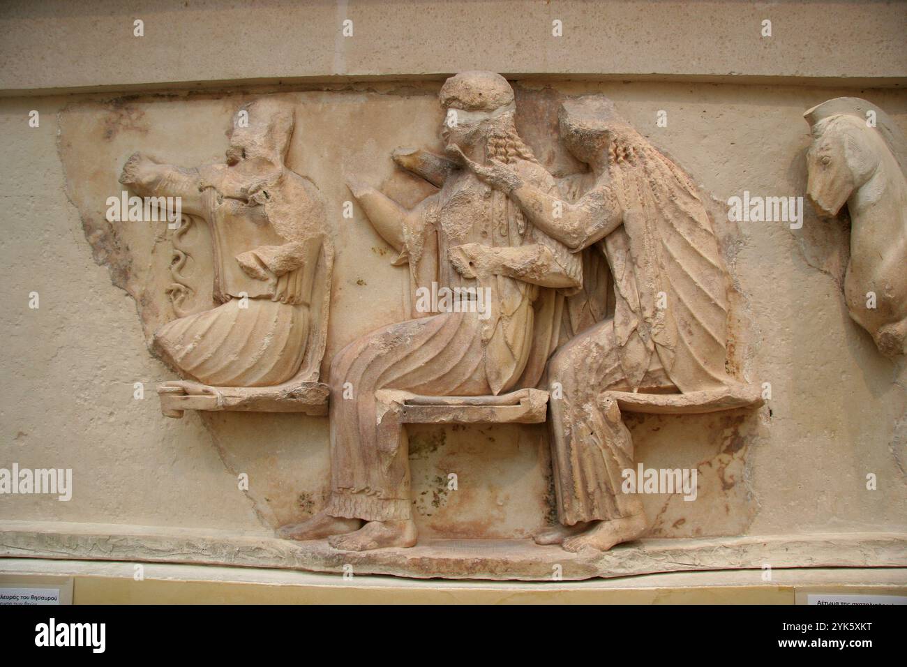 Delphi, Phocis. Greece. East frieze of the Treasury of the Siphnians ...