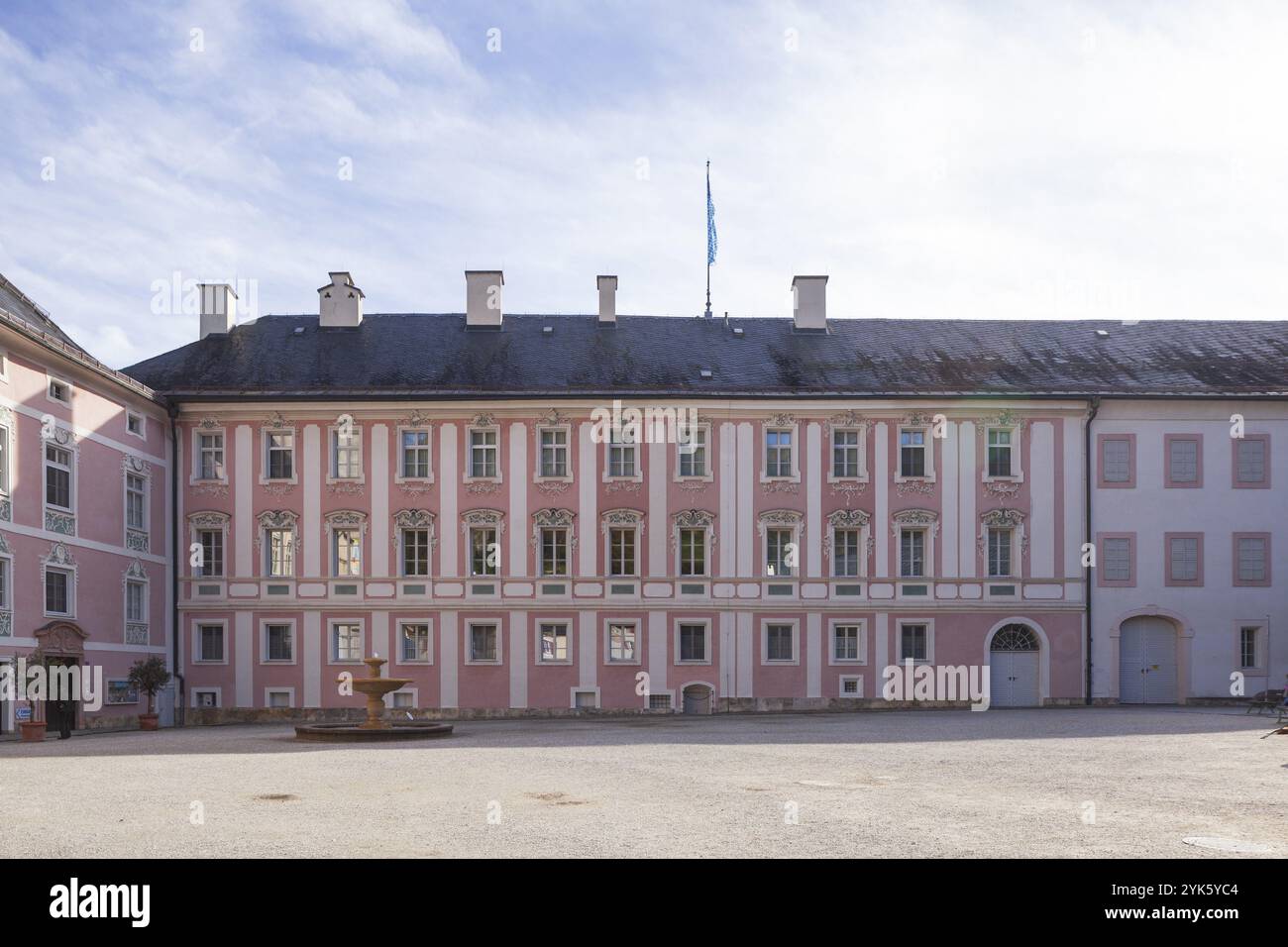 Royal castle on the castle square in the old town, Berchtesgaden ...