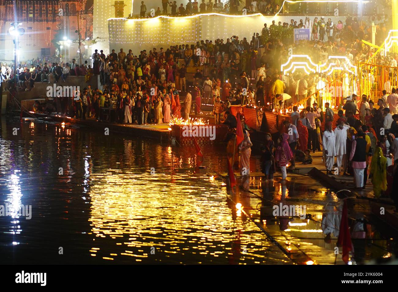 Pushkar, India. 15th Nov, 2024. An illuminated view of Holy Lake of ...