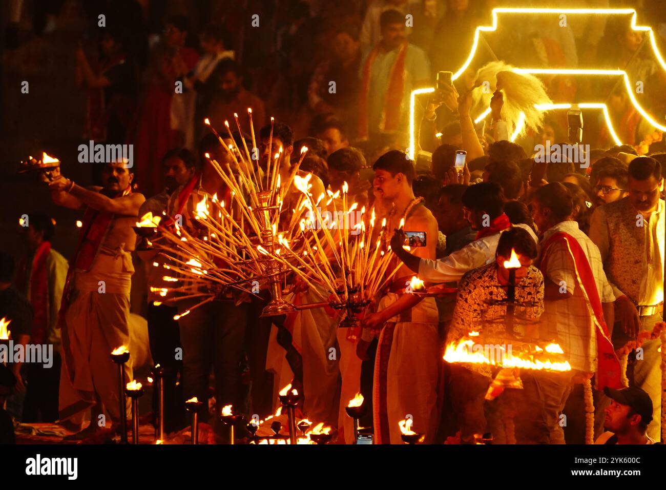 Pushkar, India. 15th Nov, 2024. An illuminated view of Holy Lake of ...