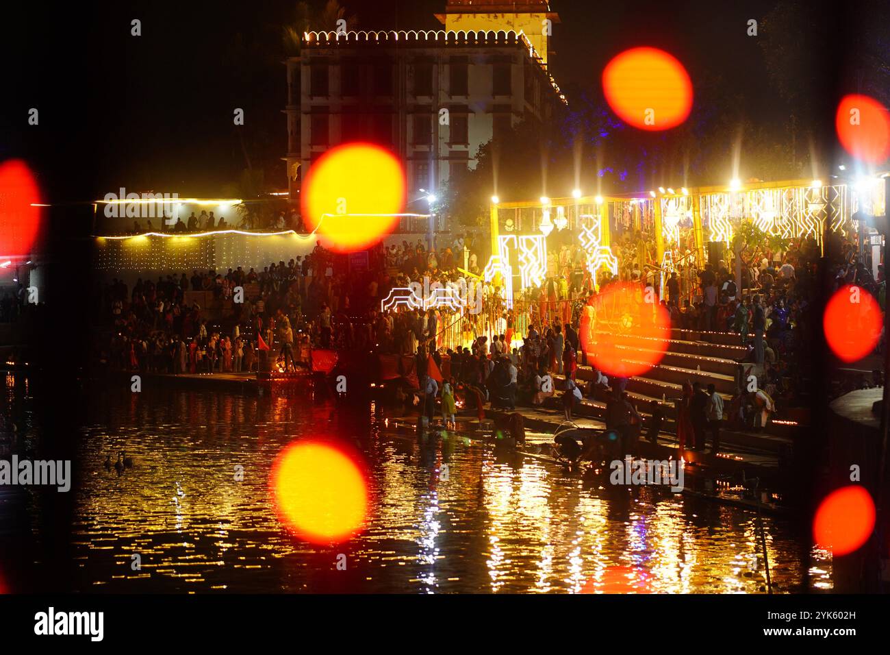 Pushkar, India. 15th Nov, 2024. An illuminated view of Holy Lake of ...