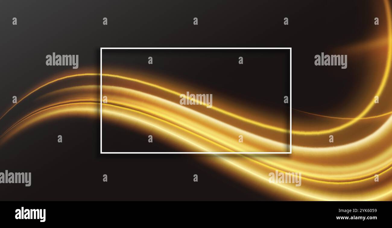 black background with golden wavy shape design Stock Vector Image & Art ...