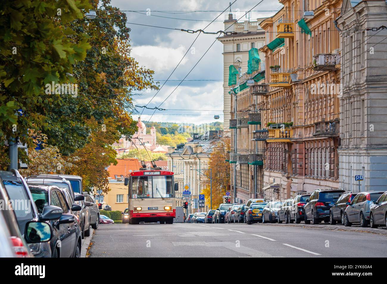 Lithuania, Vilnius - September 29, 2018 - An old trolleybus on the ...