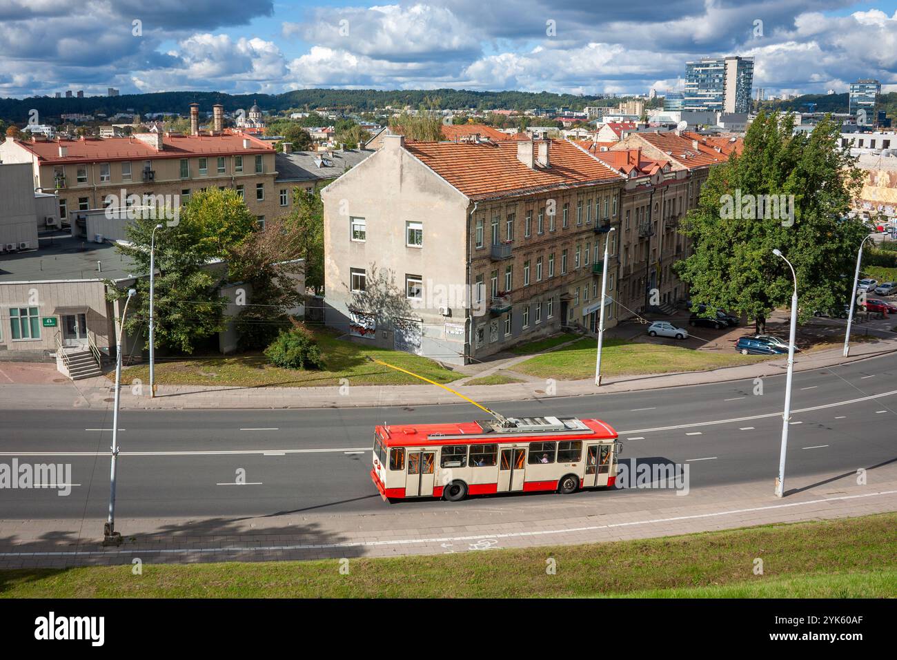 Lithuania, Vilnius - September 29, 2018 - View from the hill of an old ...