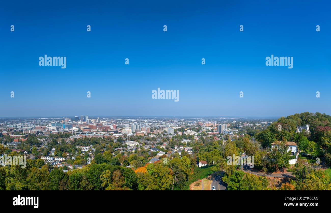 View over the city skyline from the top of the Vulcan Statue, Vulcan ...