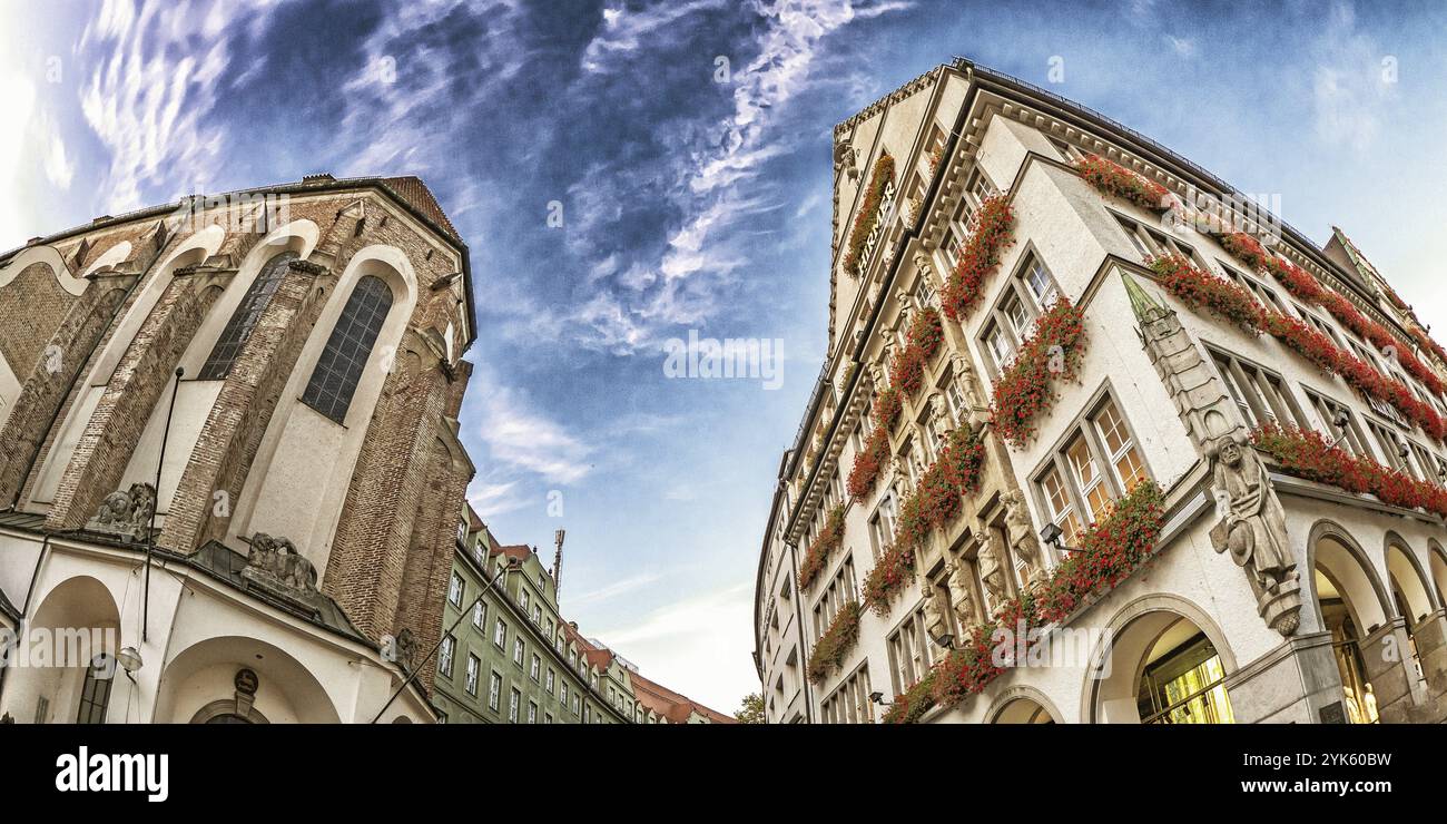 Typical Architecture, Street Scene, Munich, Bavaria, Germany, Europe ...