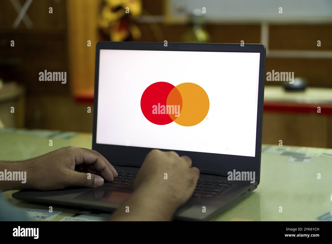 Smart phone with the Mastercard logo that is a brand of credit and ...