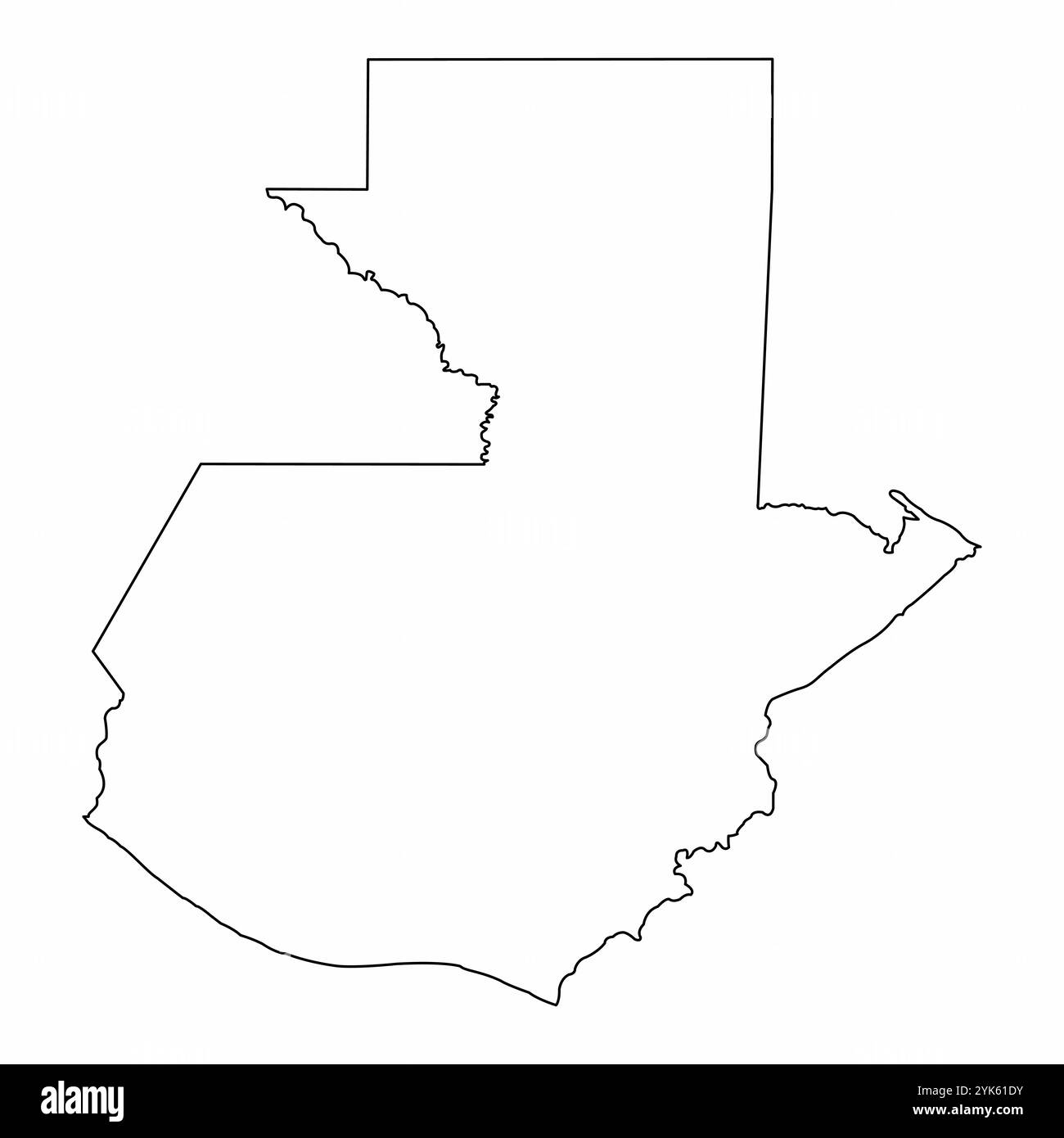 Guatemala outline map isolated on white background Stock Vector Image ...