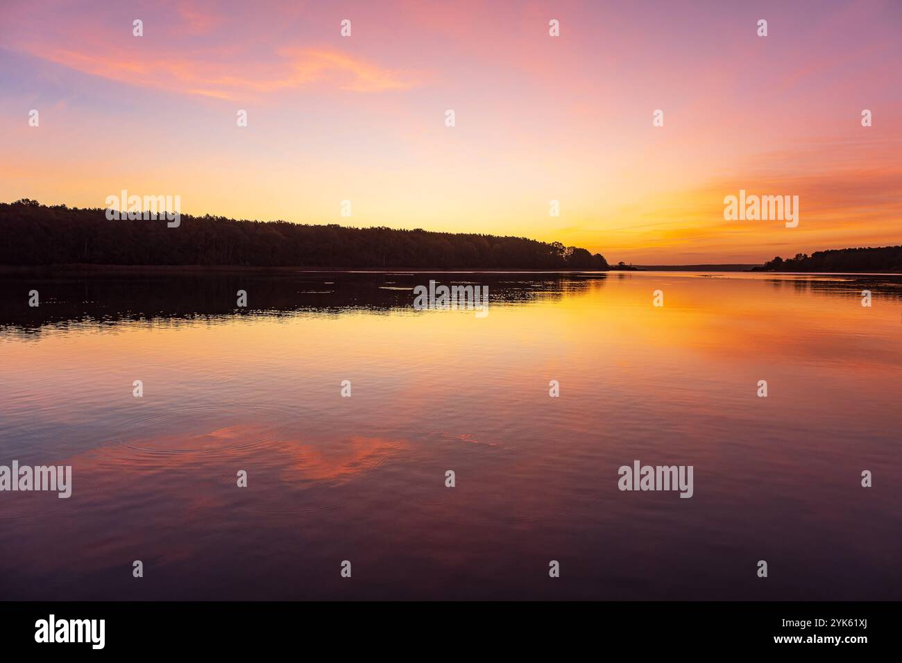 Sunrise On Lake Plau In The Town Of Plau Am See Stock Photo - Alamy